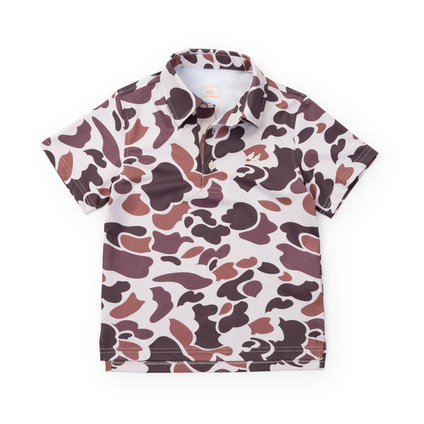 Youth Golf Polo - Boone Vintage Camo - Two Dove Outdoors