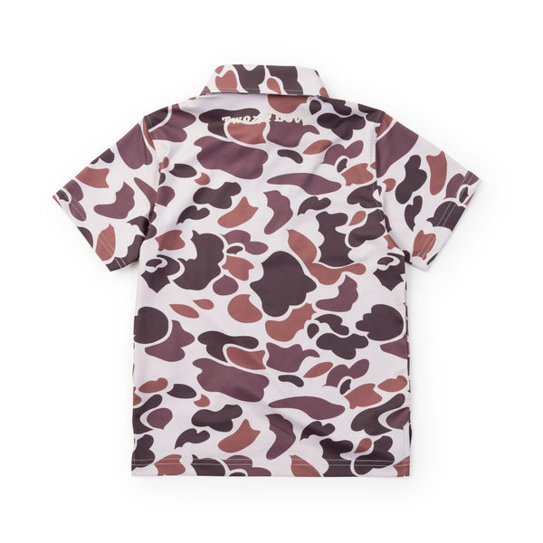 Youth Golf Polo - Boone Vintage Camo - Two Dove Outdoors